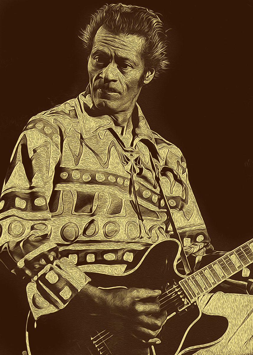 'Chuck Berry RetroVintage 4' Poster by Oizy Production | Displate