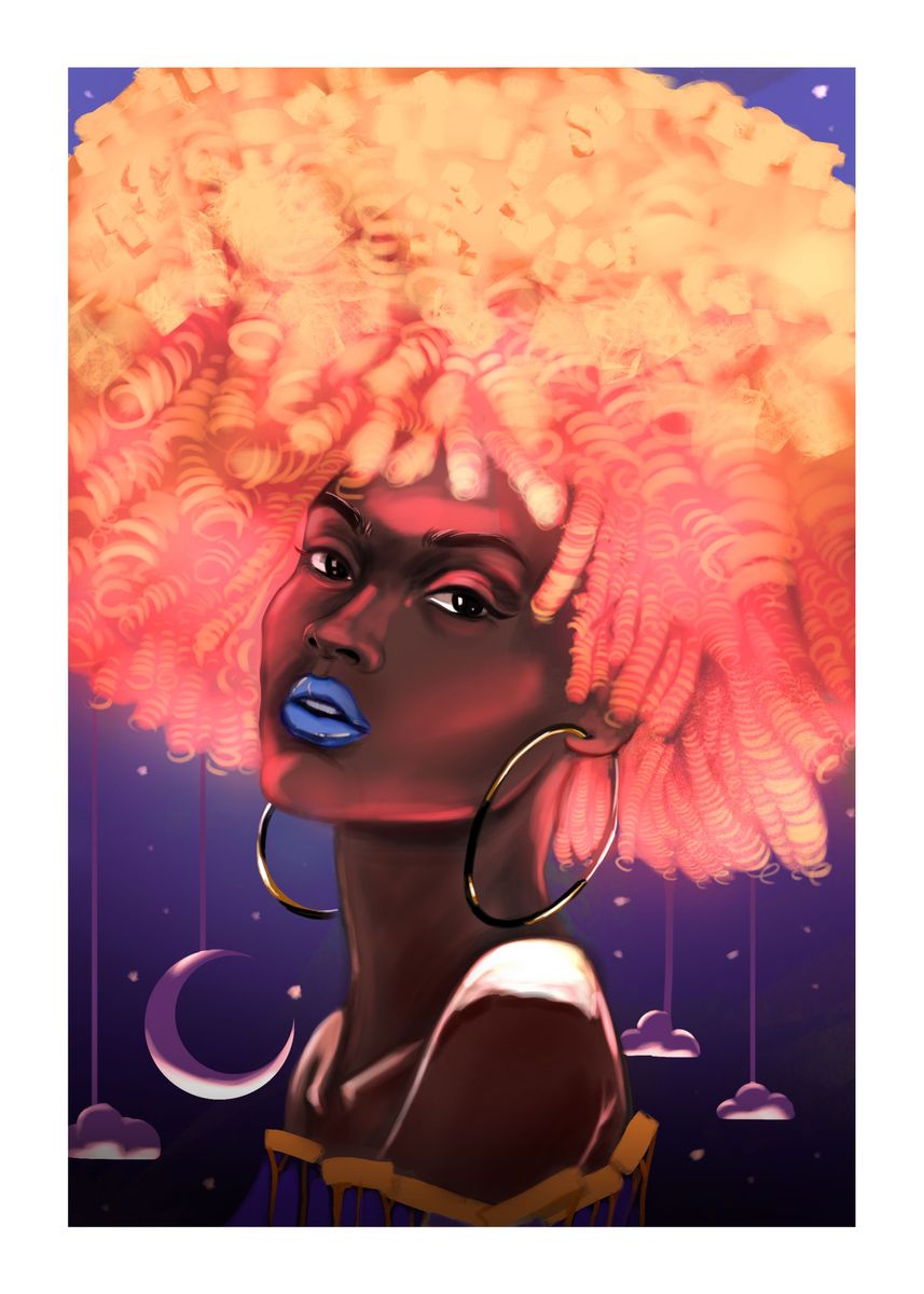 'Moon Person' Poster, picture, metal print, paint by homelessjpeg ...