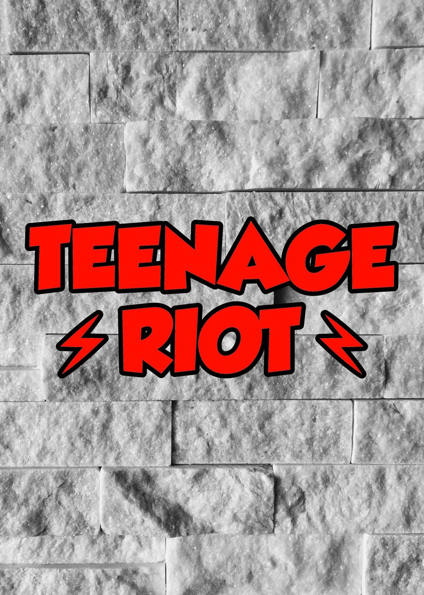 'Teenage Riot' Poster, picture, metal print, paint by Baun Studios ...