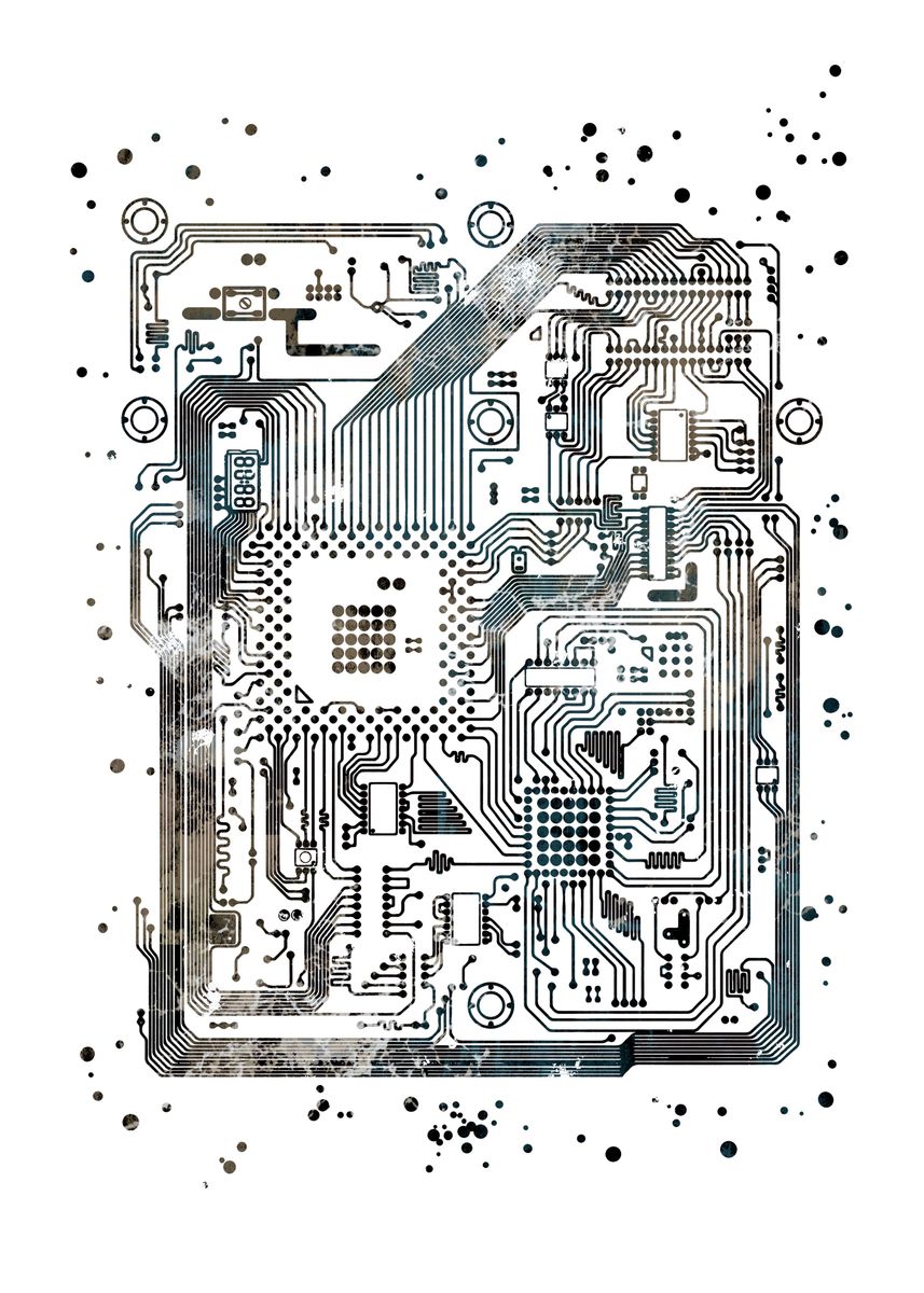 'Circuit board ' Poster, picture, metal print, paint by RosaliasArt ...