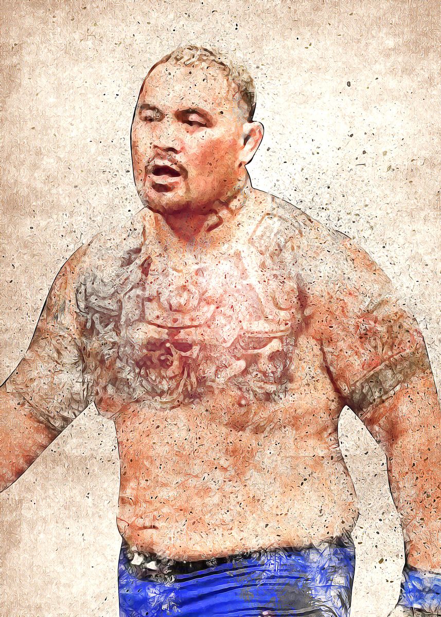 'Mark Hunt' Poster, picture, metal print, paint by Defi Saul | Displate