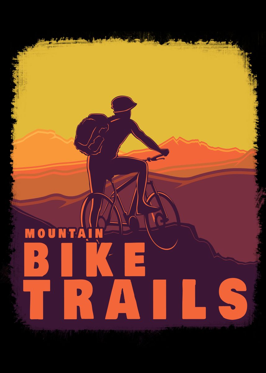 'Mountain Bike Trails' Poster, picture, metal print, paint by ShirTom ...