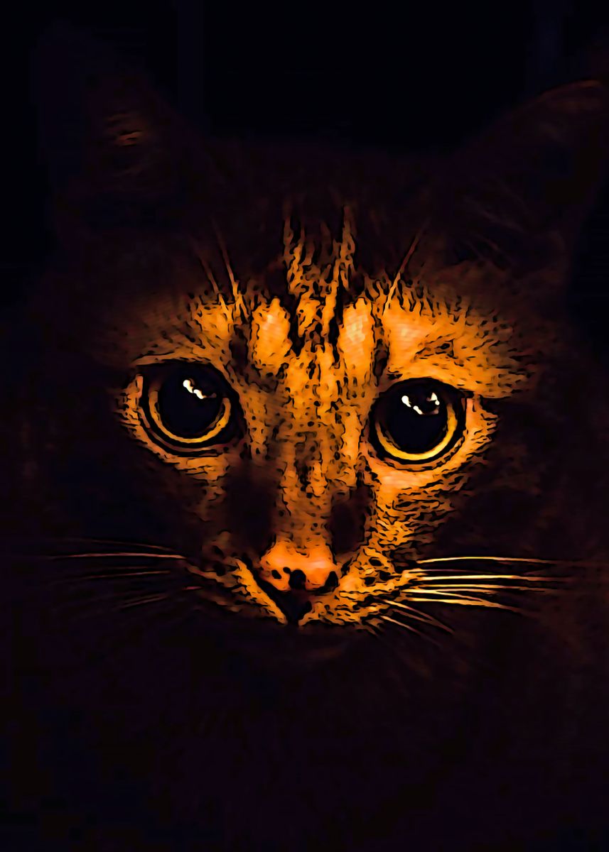'shy cat' Poster, picture, metal print, paint by Alternative Poster ...