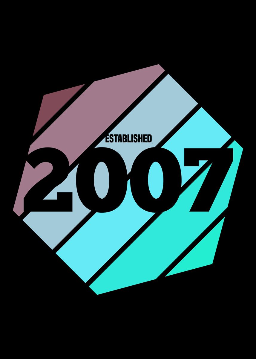 'Established 2007' Poster, picture, metal print, paint by royalsigns ...