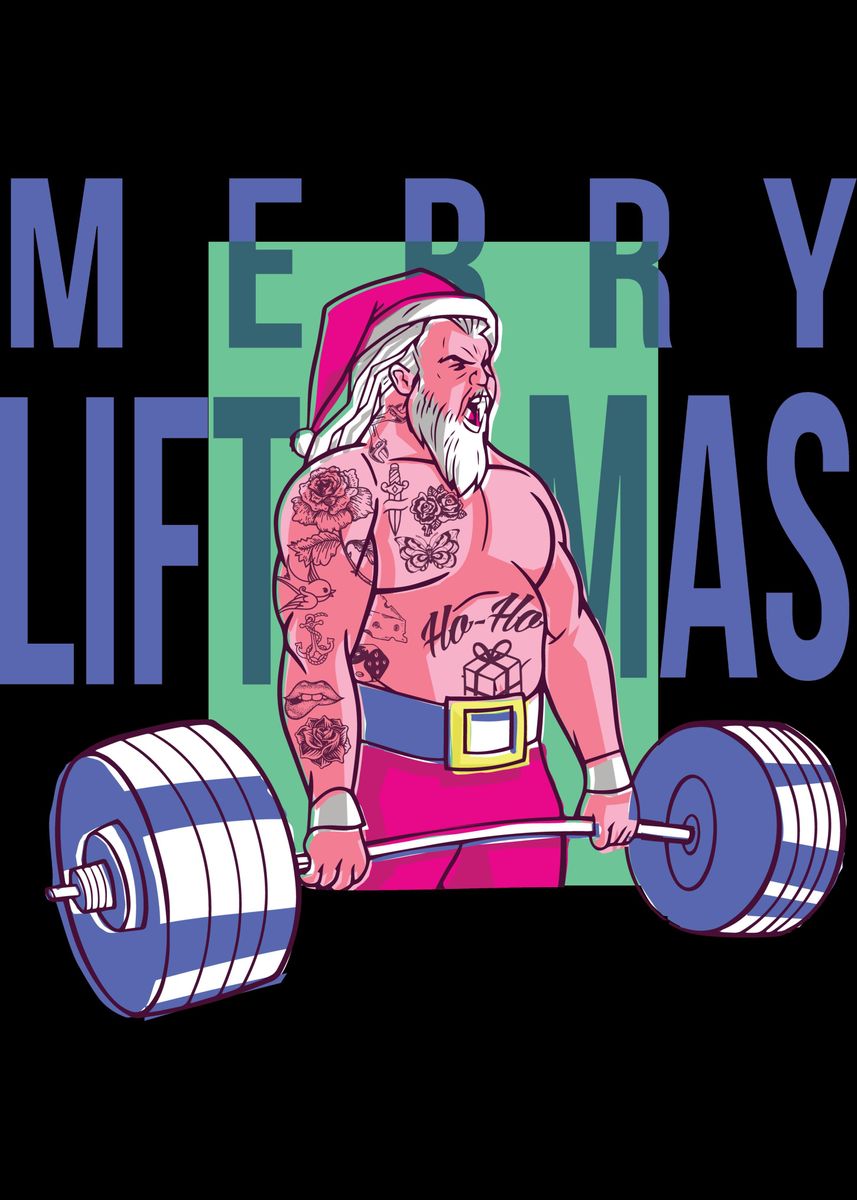 'merry liftmas tattoo ' Poster, picture, metal print, paint by Pirmin ...