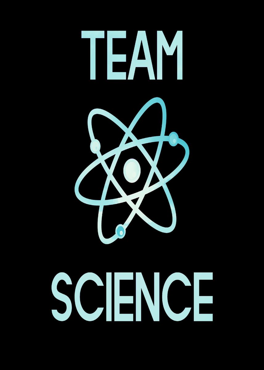 'TEAM SCIENCE with atom' Poster, picture, metal print, paint by ...