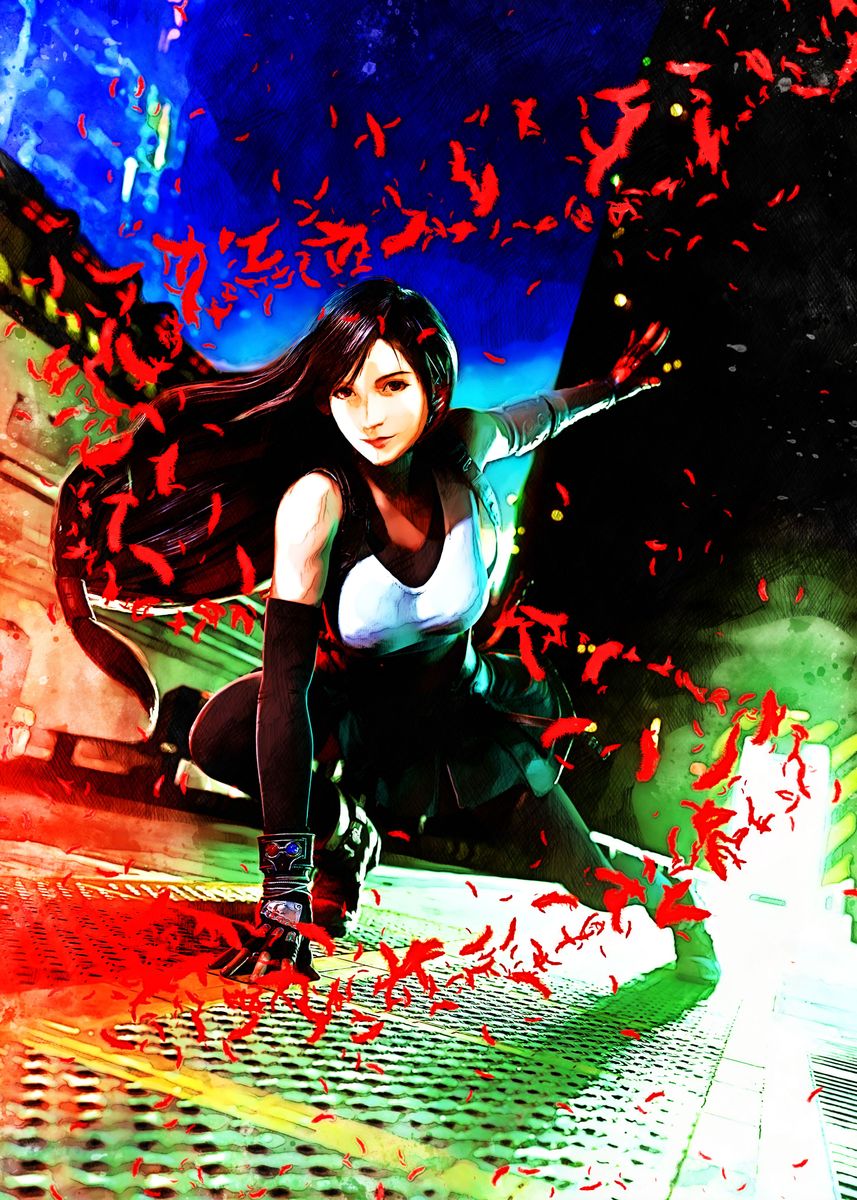 'tifa lockhart' Poster, picture, metal print, paint by misbah dinara ...