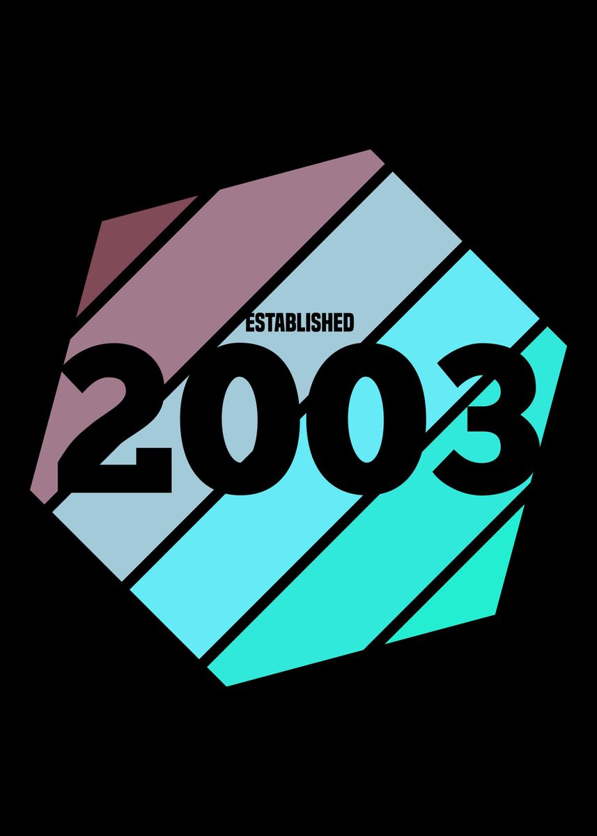 'Established 2003' Poster, picture, metal print, paint by royalsigns ...