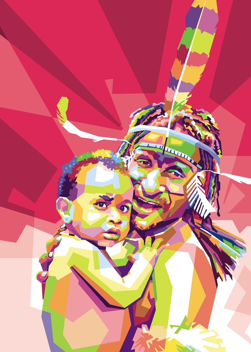 'Papuan Traditional Tribe' Poster, picture, metal print, paint by ...