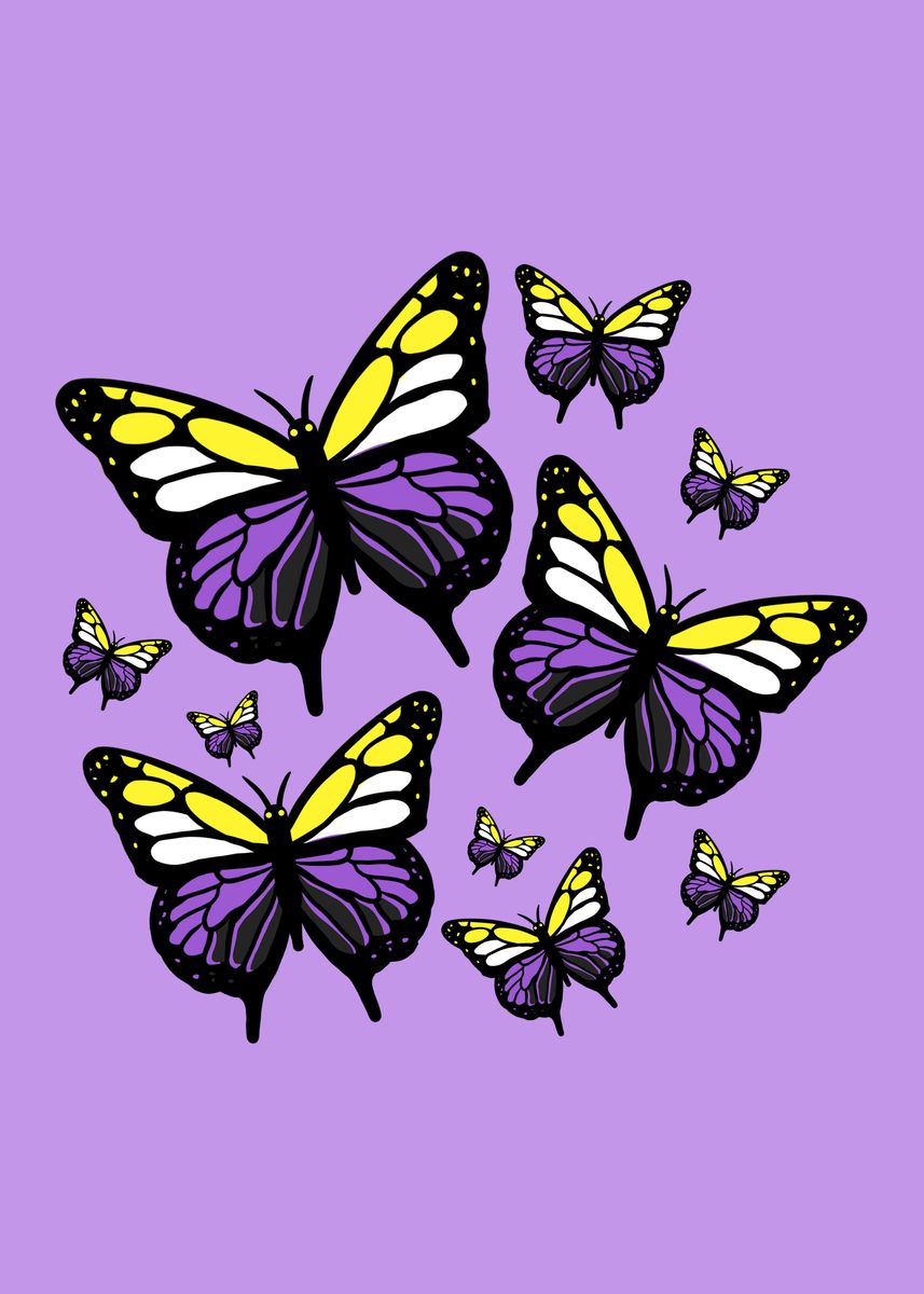 'Nonbinary Butterfly' Poster by queerappear | Displate