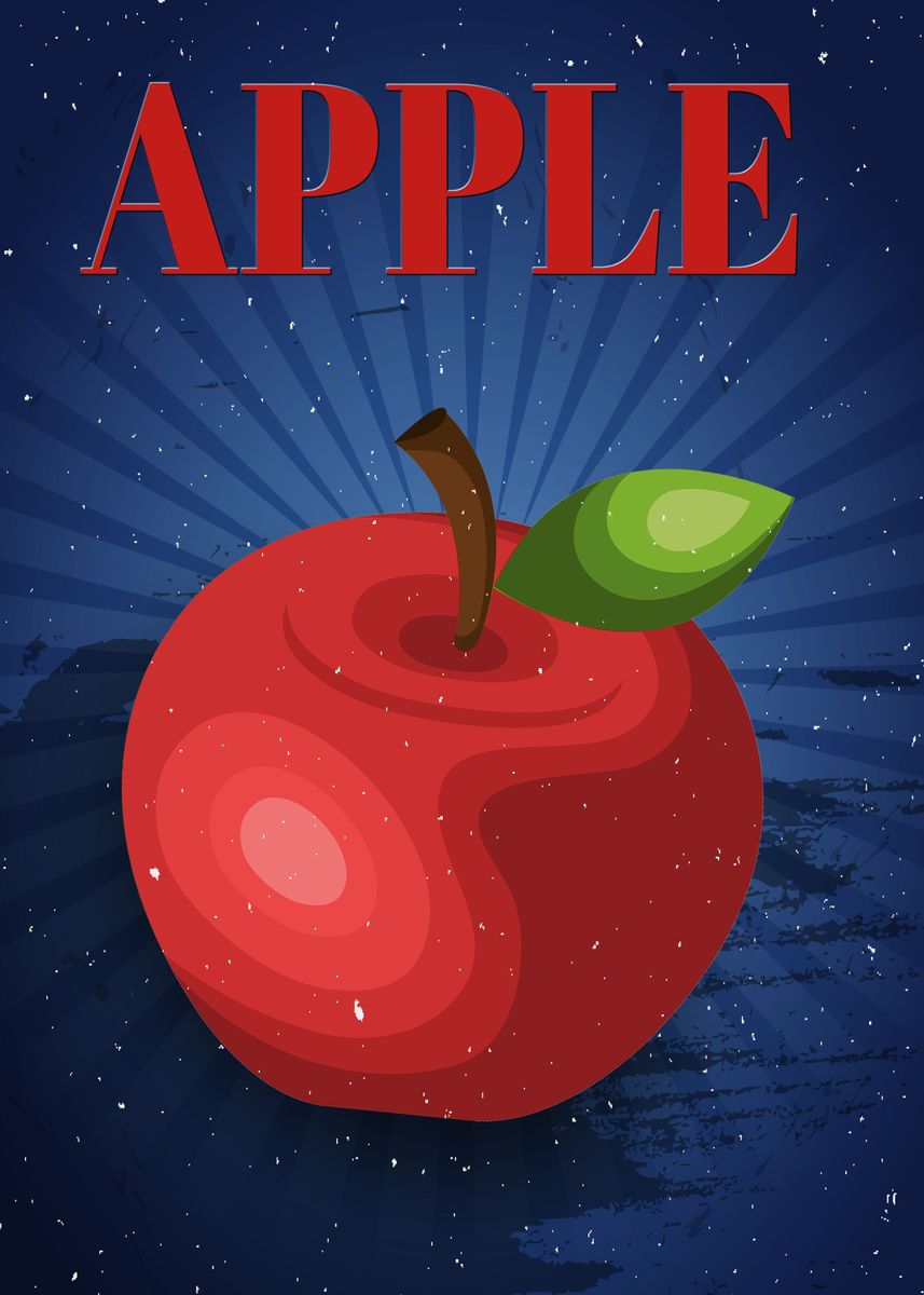 'Red Apple Fruit Food' Poster, picture, metal print, paint by Max Ronn ...