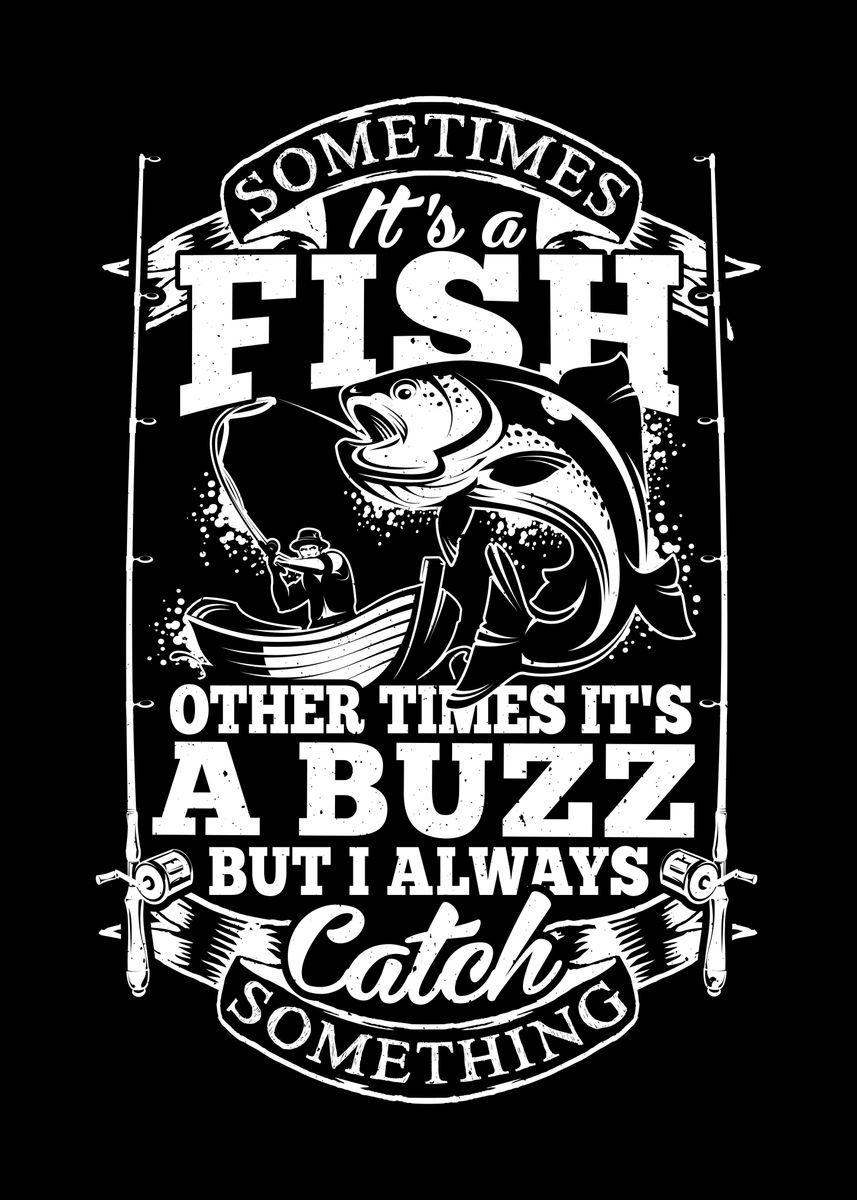 'Funny Fishing Angler Gift' Poster, picture, metal print, paint by ...