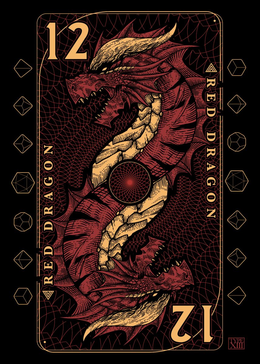 'Red Dragon v2' Poster, picture, metal print, paint by Matthew Gasbarre ...