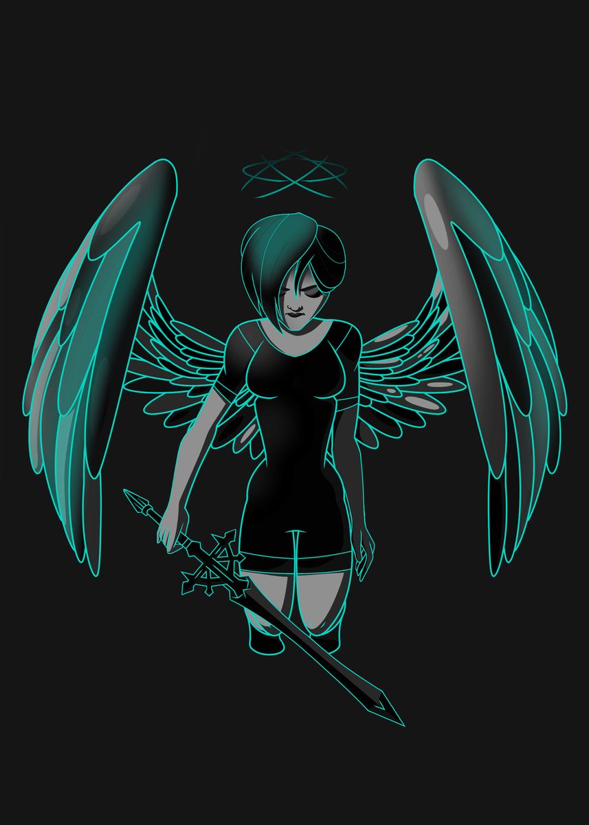 'Fallen Angel' Poster, picture, metal print, paint by Ink Magi Studios ...