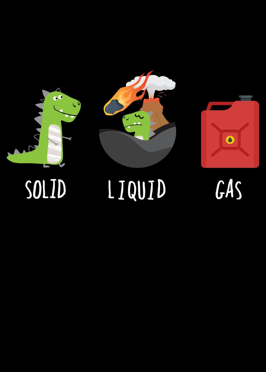 'Solid Liquid Gas Science' Poster, picture, metal print, paint by Mooon ...