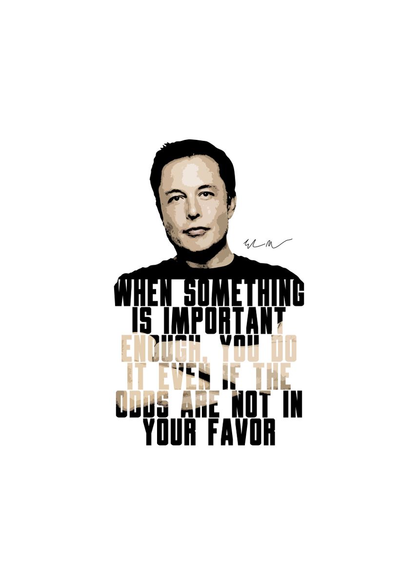 'Elon Musk' Poster by 99designstudio | Displate