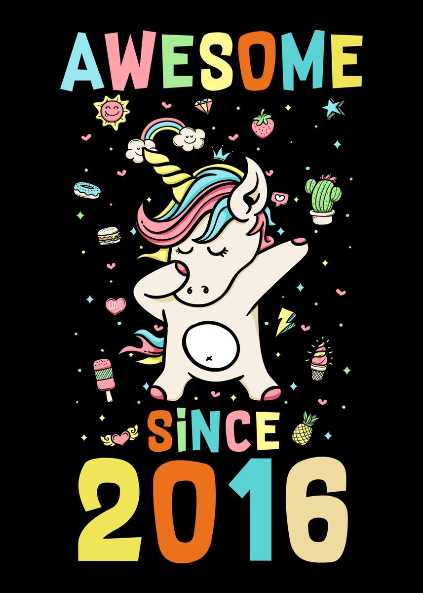 'Awesome Since 2016' Poster, picture, metal print, paint by Cooldruck ...