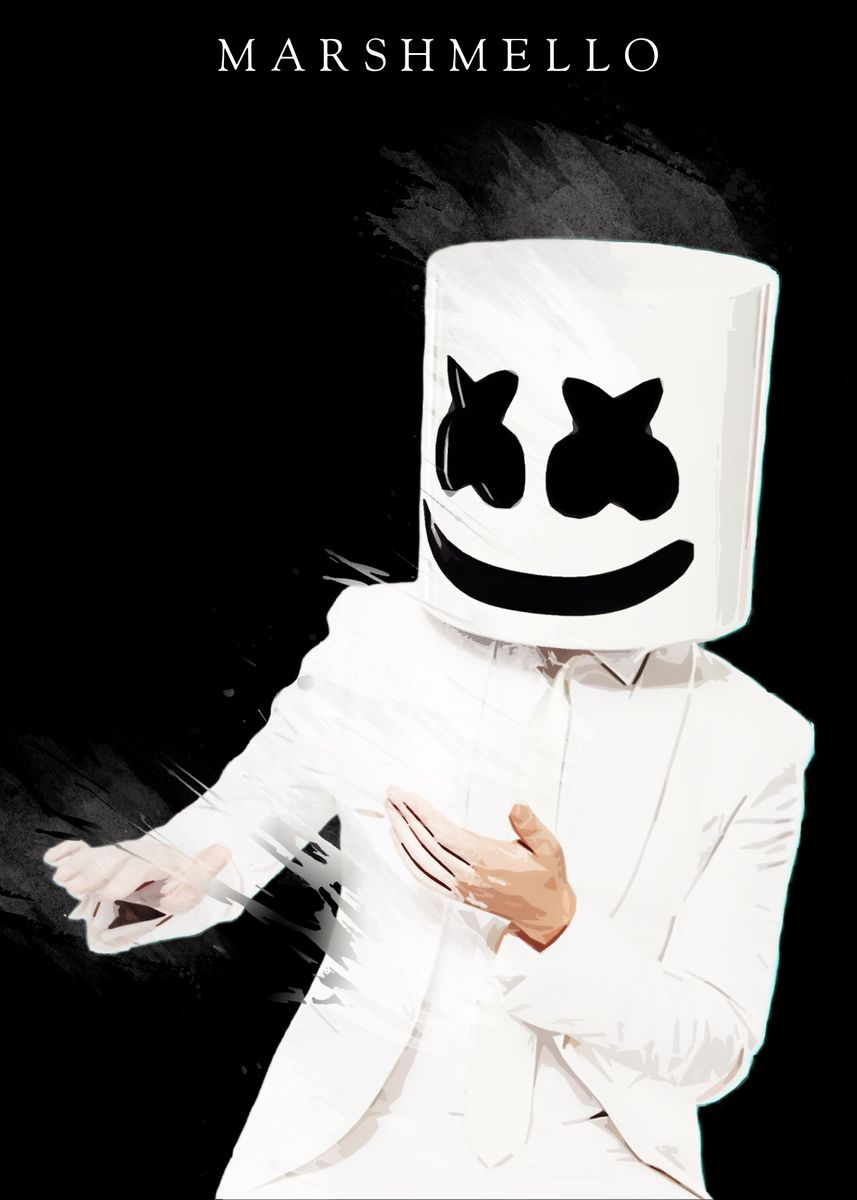 'Marshmello' Poster, picture, metal print, paint by MDA STUDIO | Displate