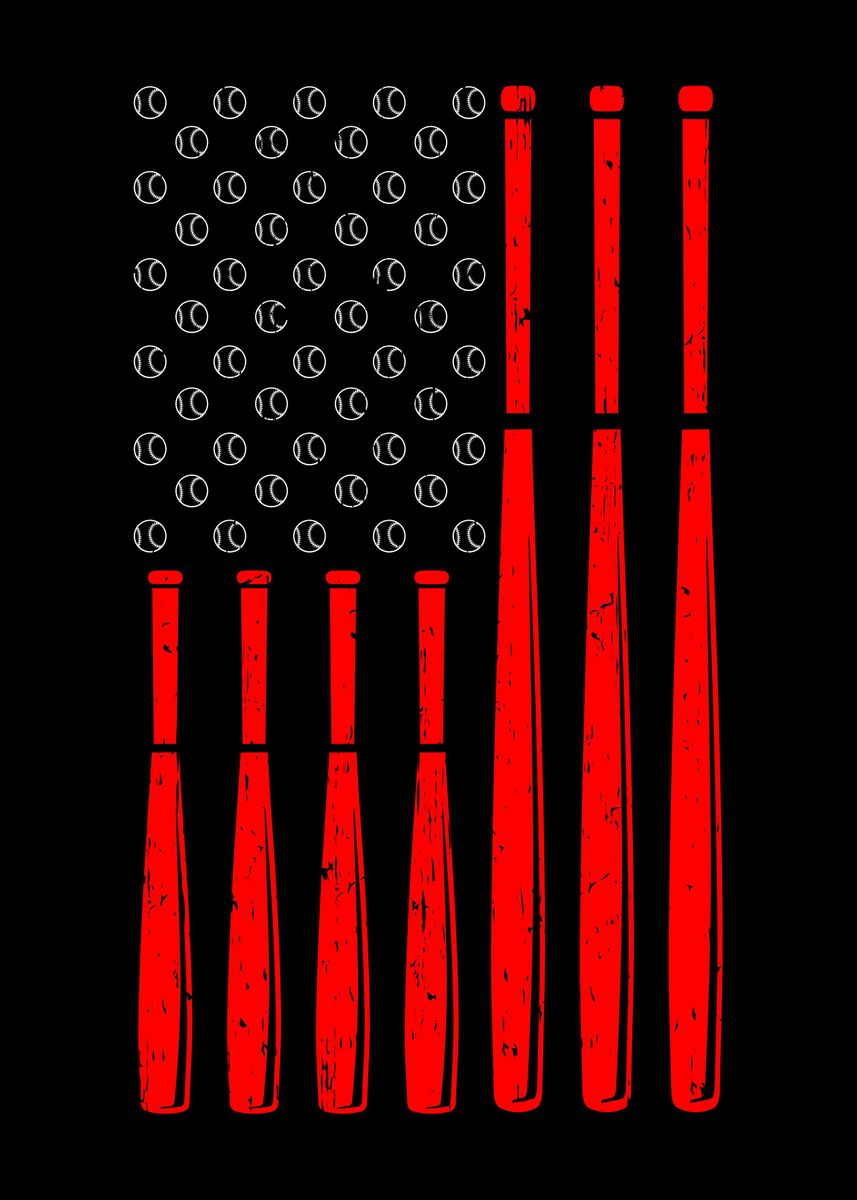 'American Flag Baseball' Poster by bobbyMC | Displate