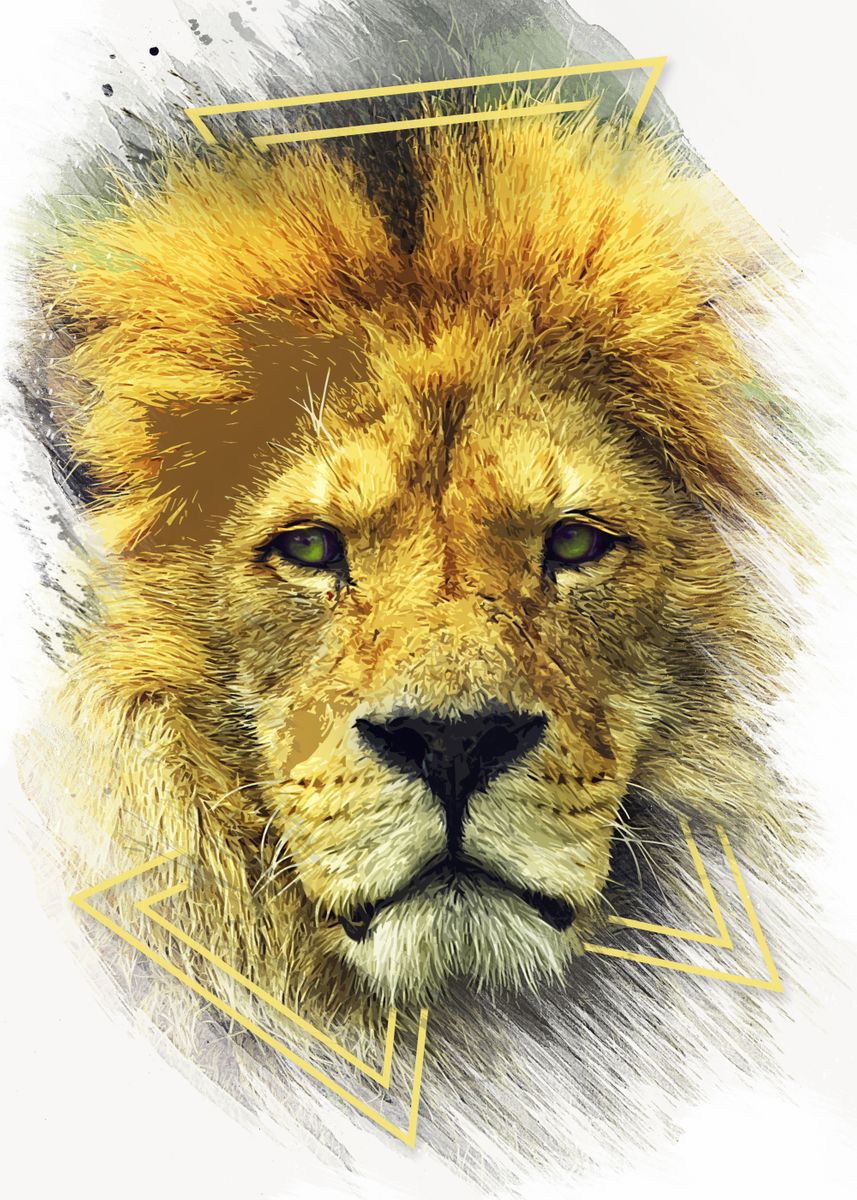 'Lion' Poster, picture, metal print, paint by maystudio | Displate