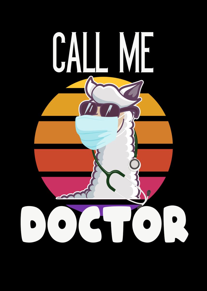 'Funny Llama Doctor' Poster by Foxxy Merch | Displate