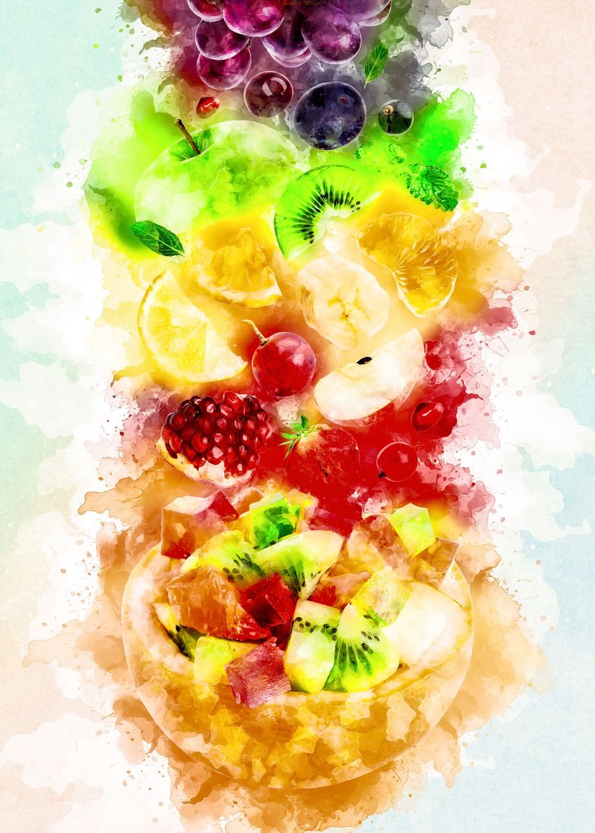'abstract fruit art' Poster, picture, metal print, paint by arasi art ...