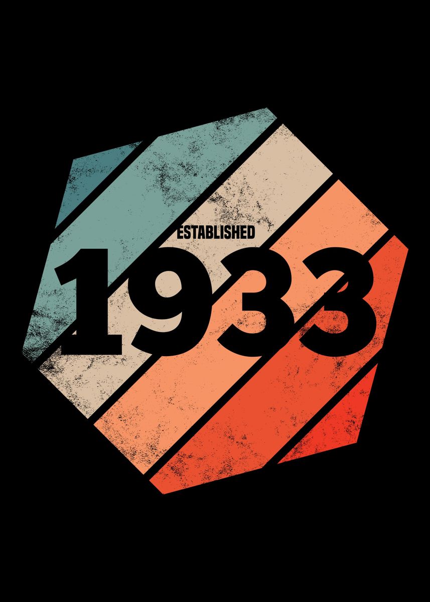 'Established 1933' Poster, picture, metal print, paint by royalsigns ...