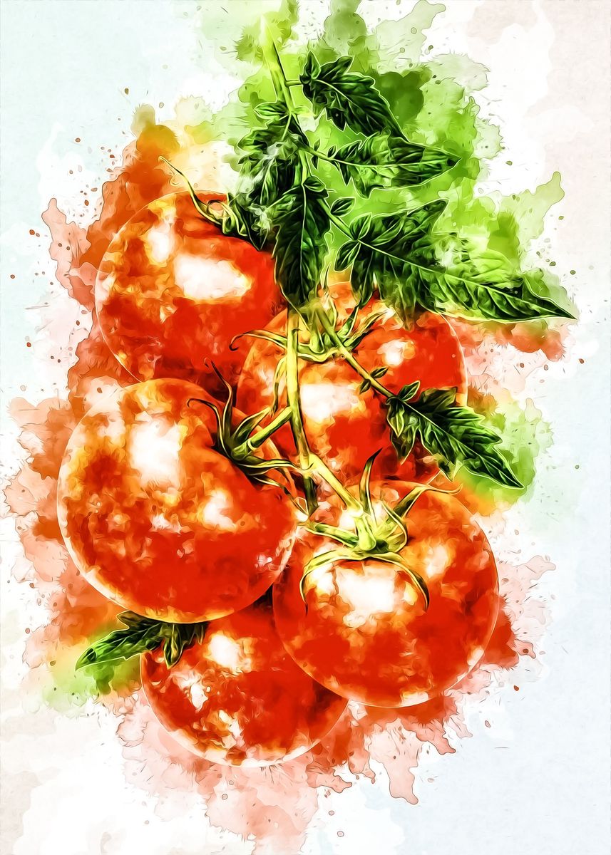 'abstract tomato art' Poster, picture, metal print, paint by arasi art ...