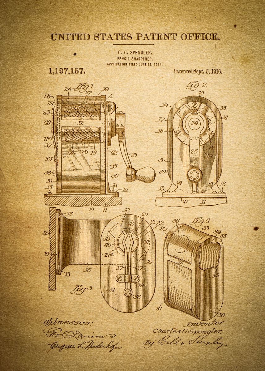 'Pencil Sharpener ' Poster, picture, metal print, paint by Hawk | Displate