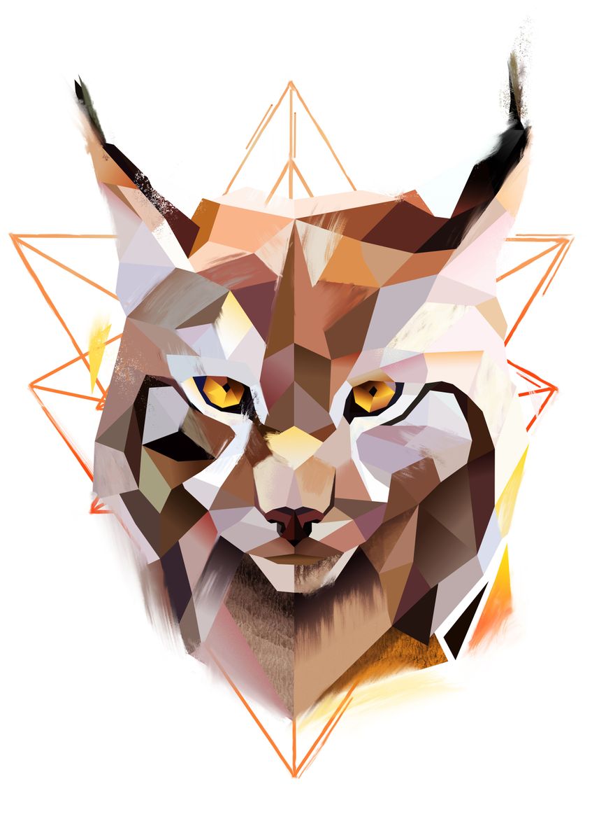 'Lynx' Poster, picture, metal print, paint by Tomasz Dąbek | Displate