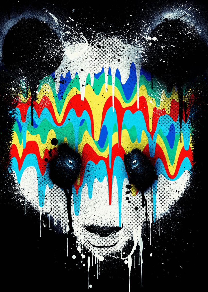 'panda drip' Poster by Jerry Maninang | Displate