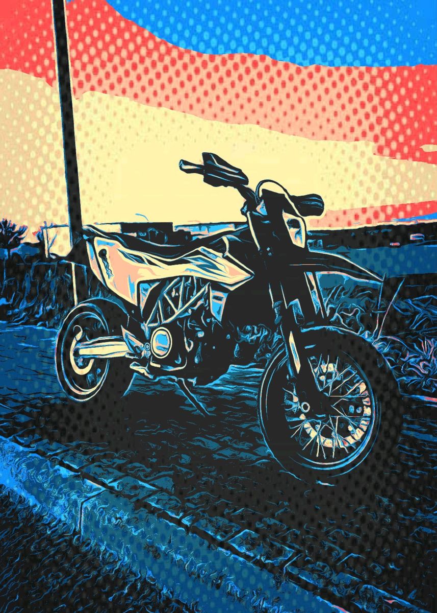 'Supermoto Pop Art' Poster, picture, metal print, paint by Motivation ...