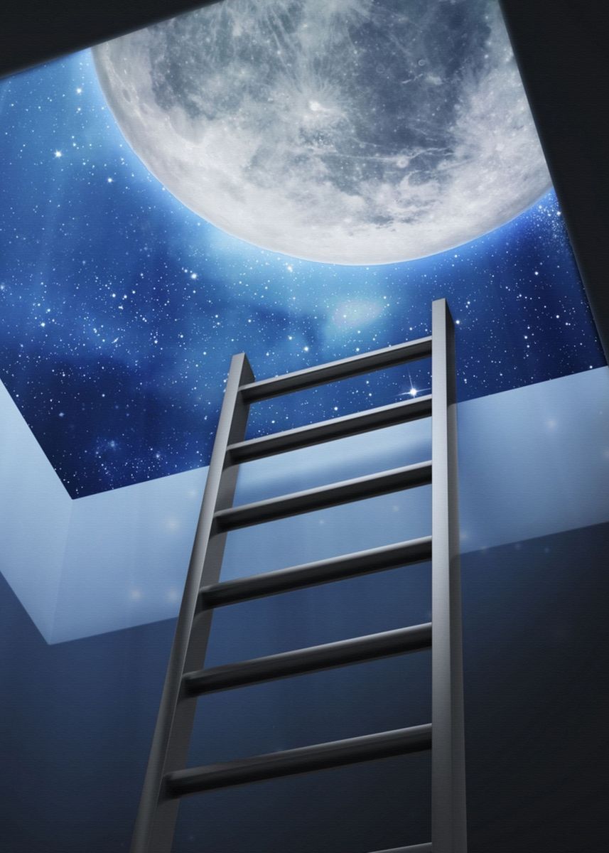 'Moon' Poster, picture, metal print, paint by mayschan883 | Displate