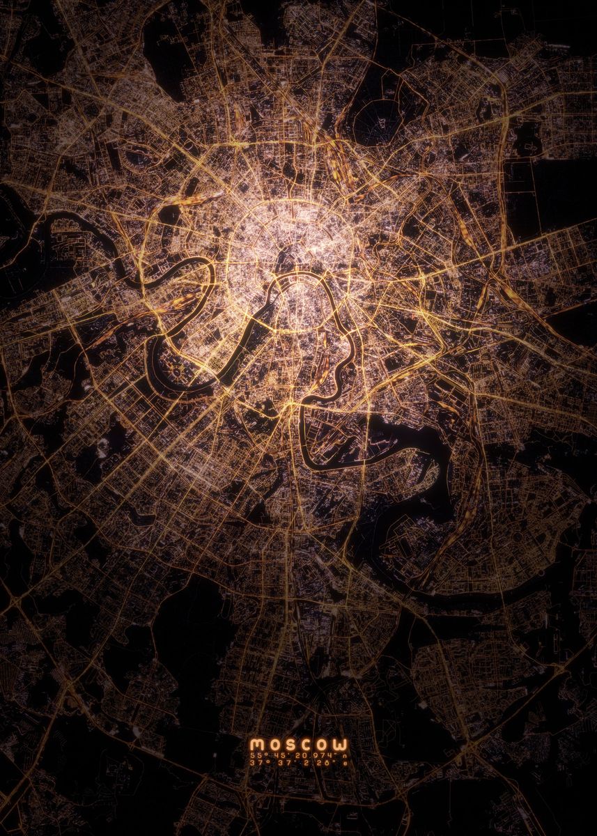 'Moscow' Poster, picture, metal print, paint by Vidro | Displate