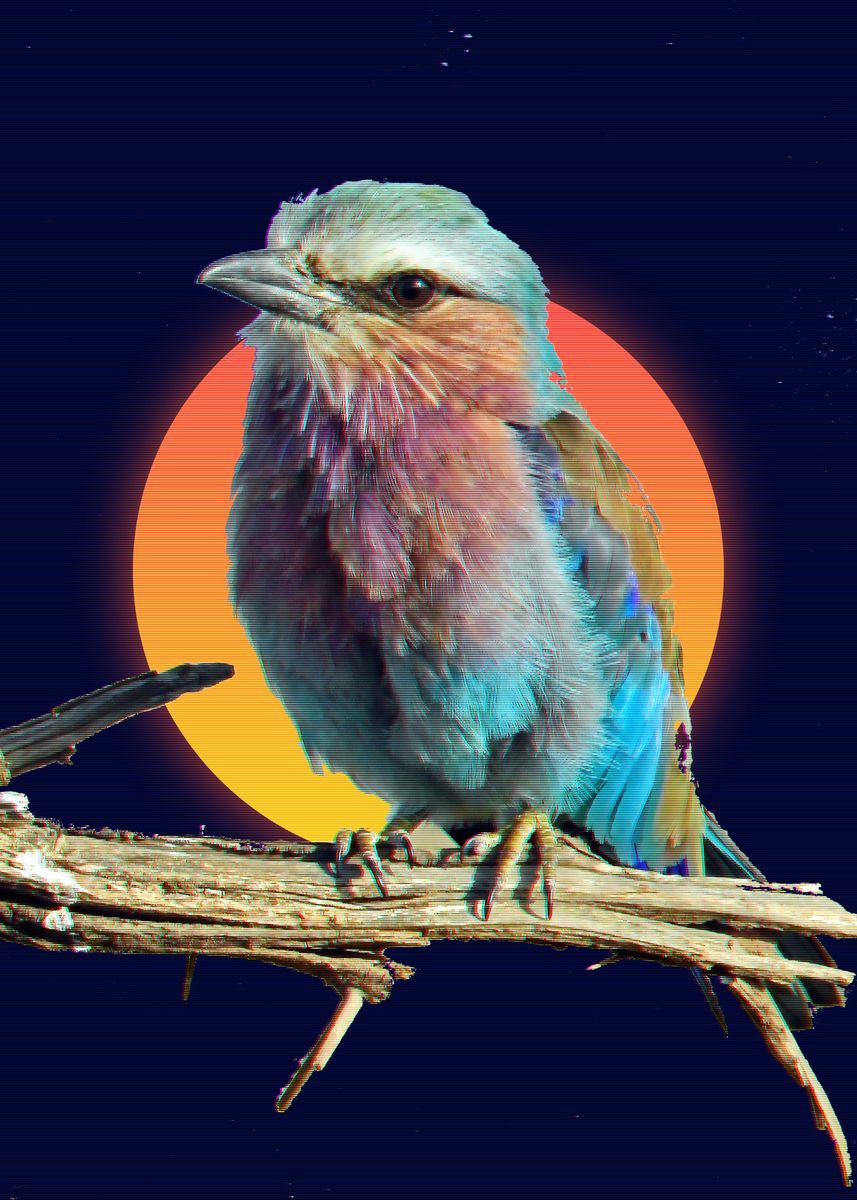 'bird in 90s style' Poster, picture, metal print, paint by Hana Studio ...