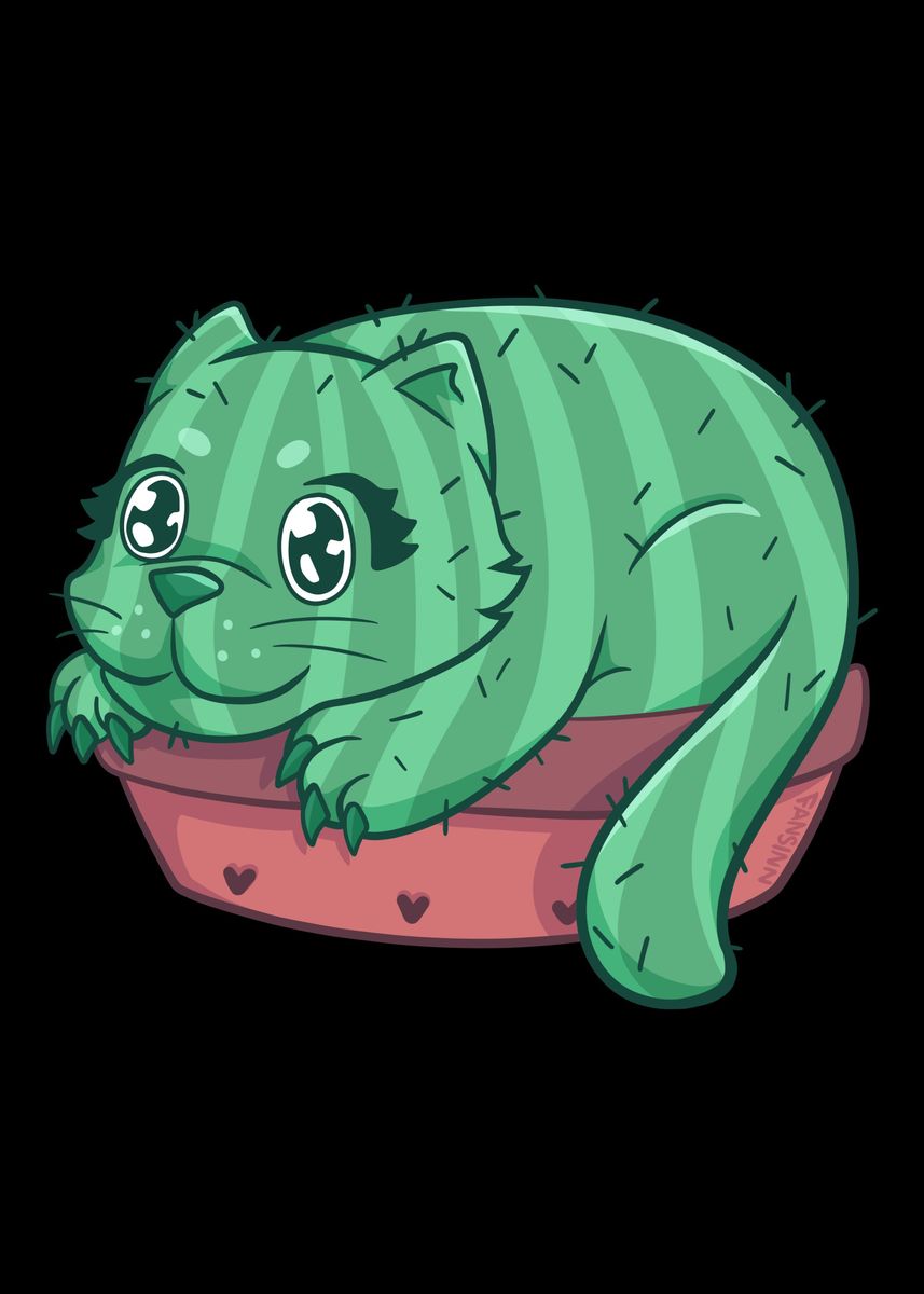 'Catcus cat kitten Cactus S' Poster by fansinn | Displate