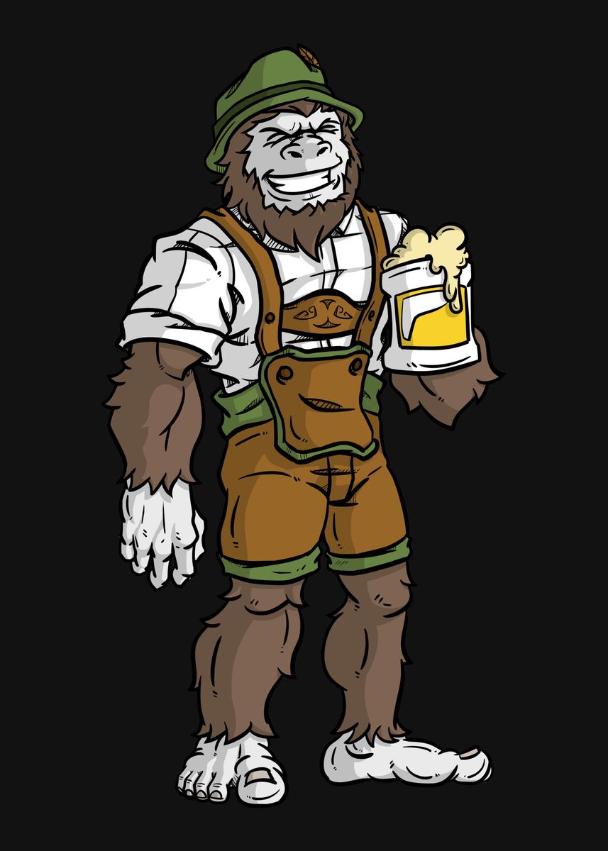 'Sasquatch Drinking Beer Bi' Poster by Anumber1 | Displate