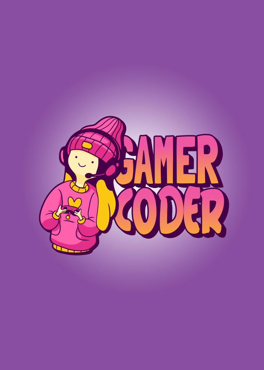 'Gamer Coder Programmer' Poster, picture, metal print, paint by ...