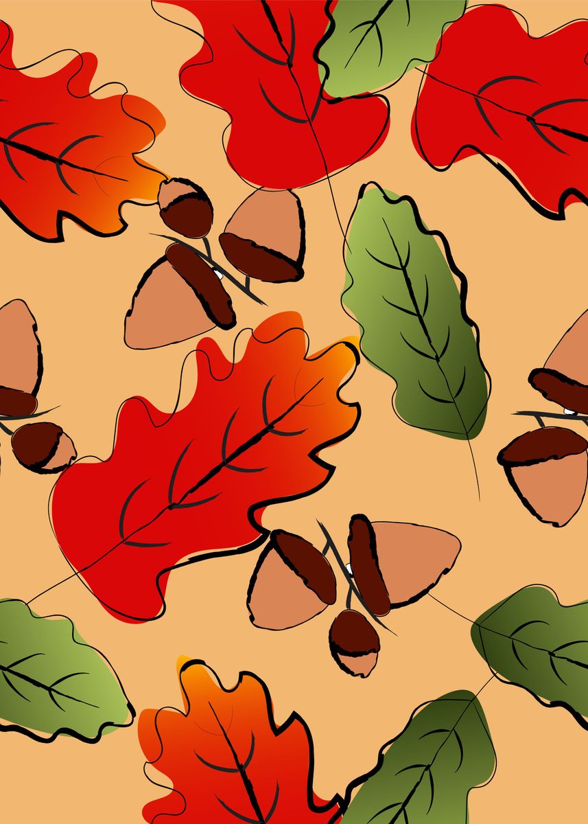 'Autumn leaves' Poster by Nithid | Displate