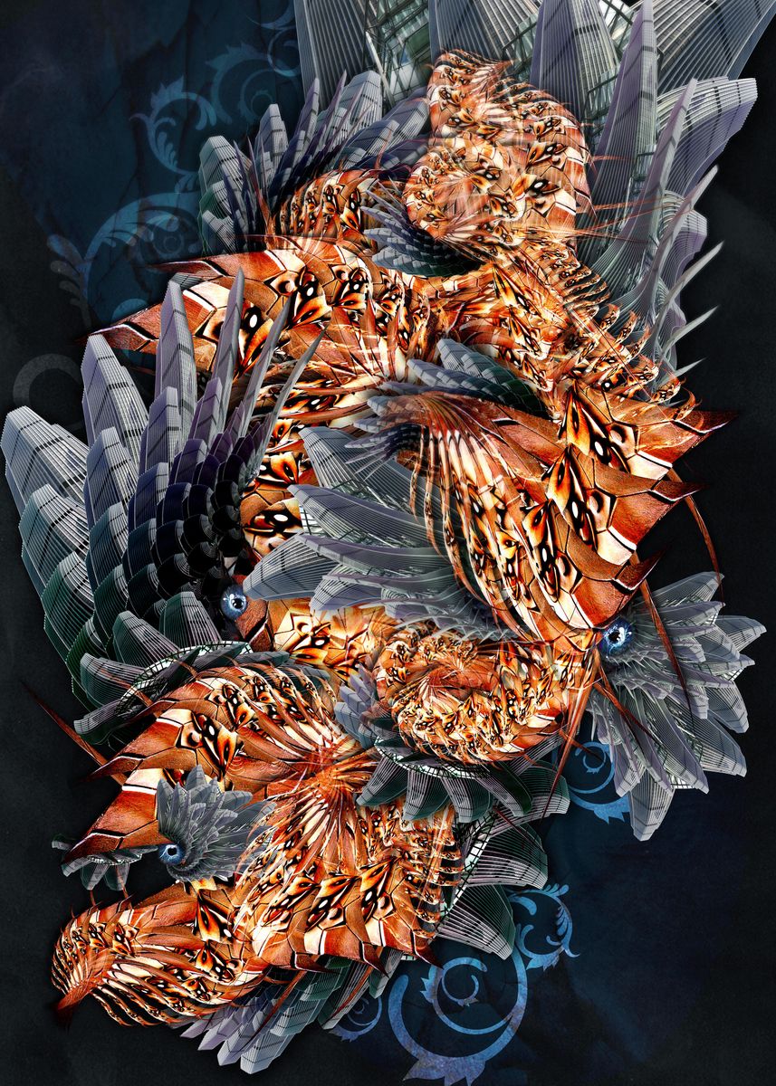 'Dragon of Kaos' Poster by Govan Adrian Basson | Displate