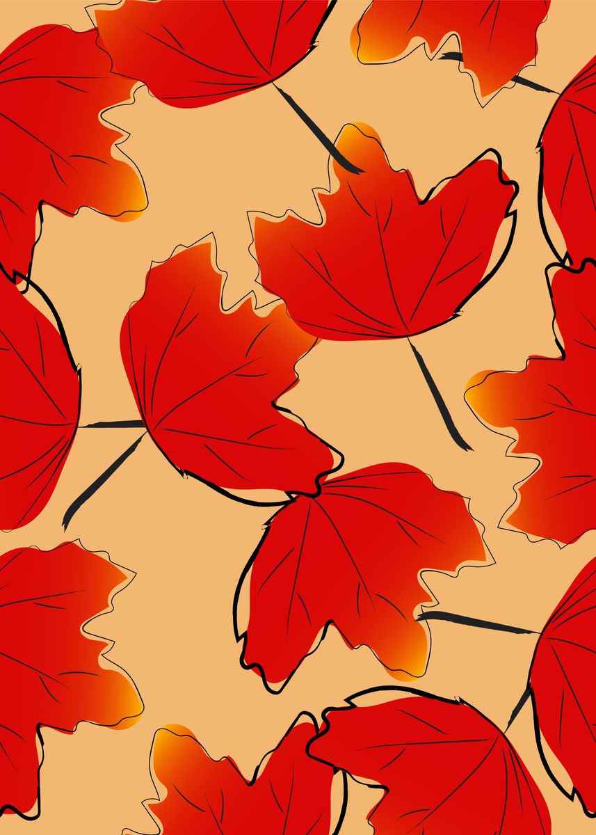 'Maple leaves' Poster by Nithid | Displate