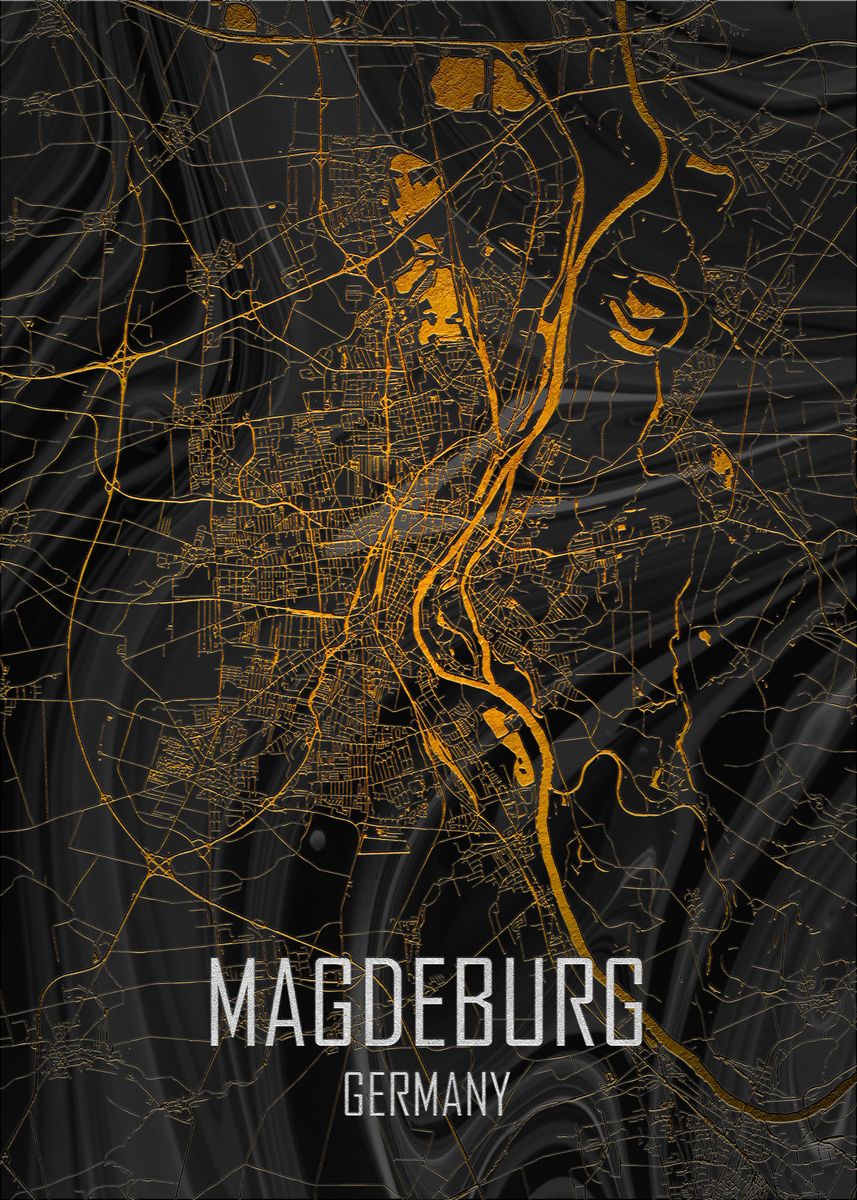 'Magdeburg Germany' Poster, picture, metal print, paint by Coconut ...