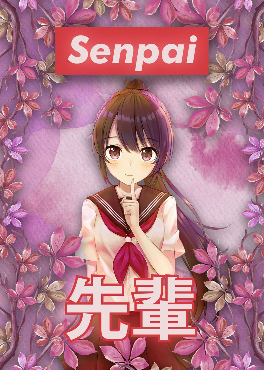 'Anime Senpai Manga Girl' Poster, picture, metal print, paint by ...