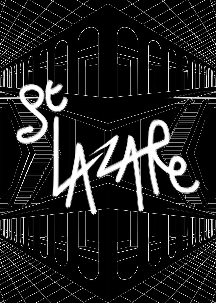 'Saint Lazare' Poster, picture, metal print, paint by Emilien Grude ...