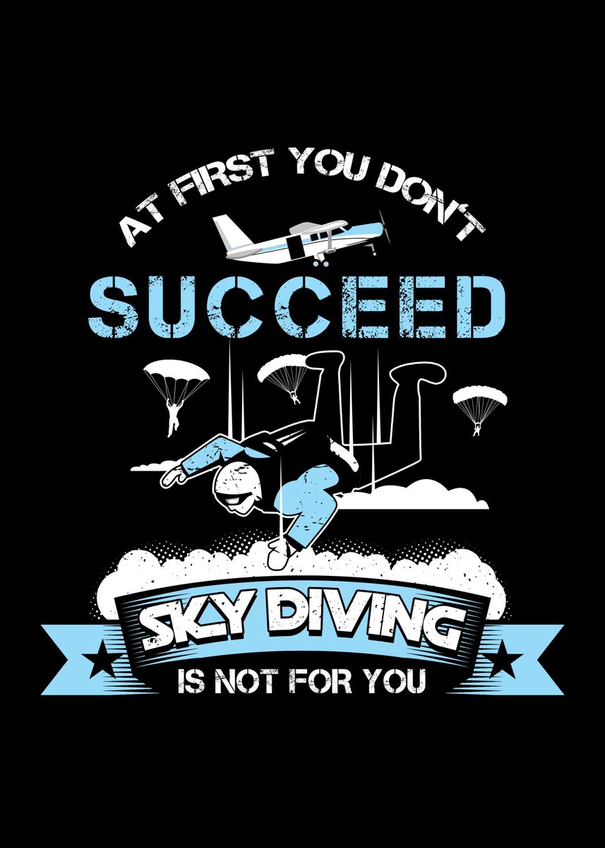 'Skydiving Parachute' Poster, picture, metal print, paint by ...