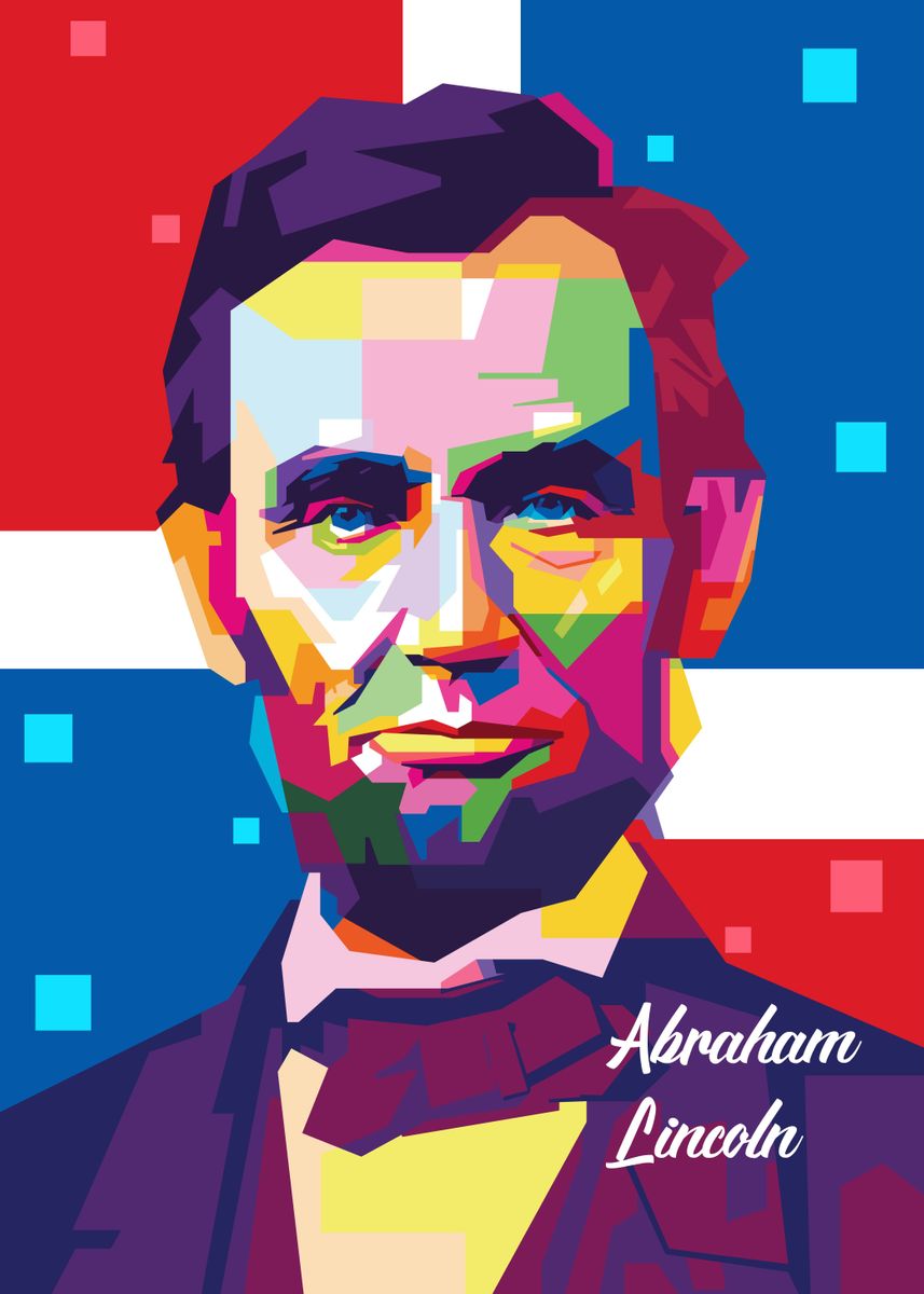 'Abraham Lincoln WPAP' Poster, picture, metal print, paint by Ridwan ...