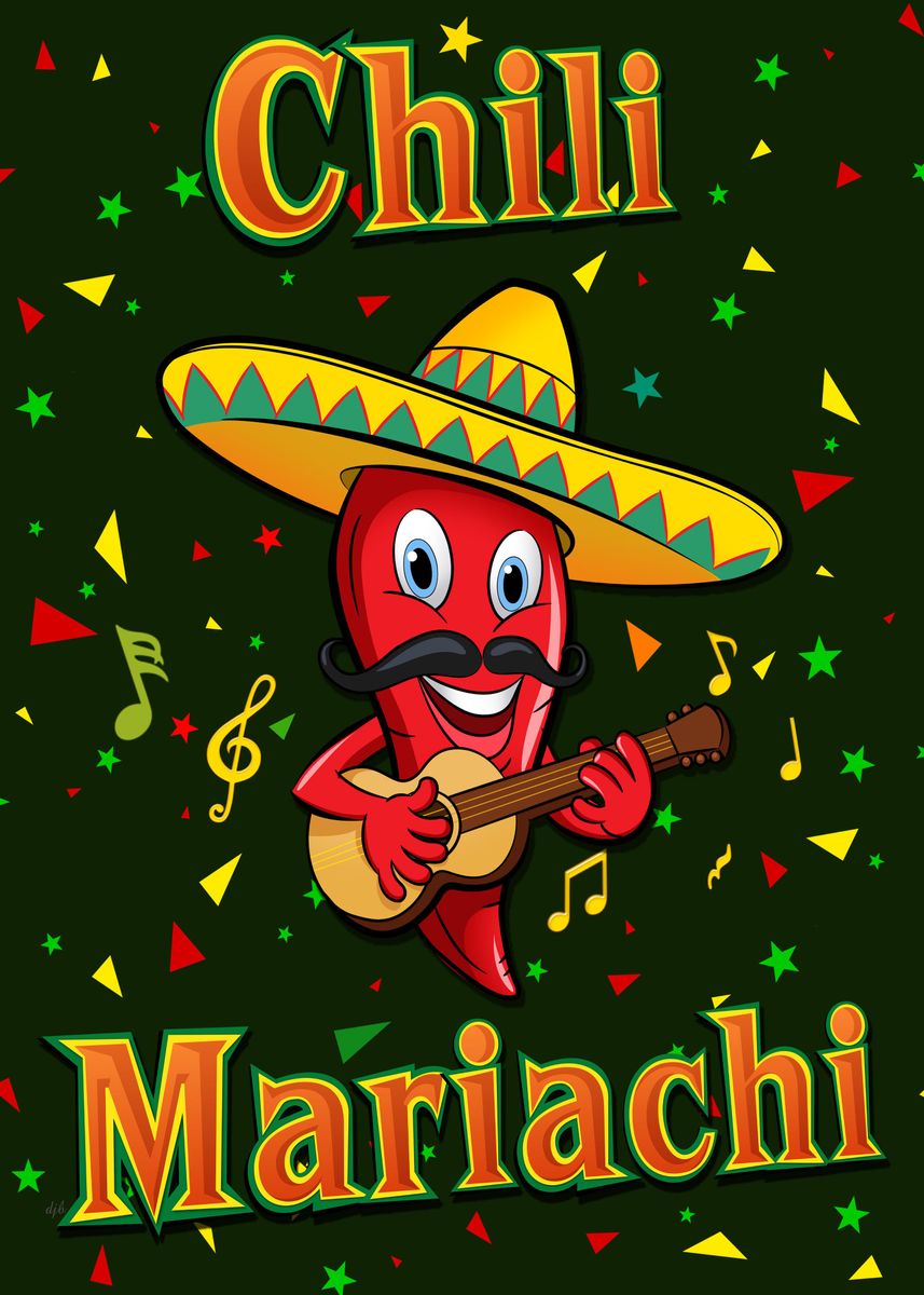 'Chili Mariachi' Poster, picture, metal print, paint by Peter Awax ...
