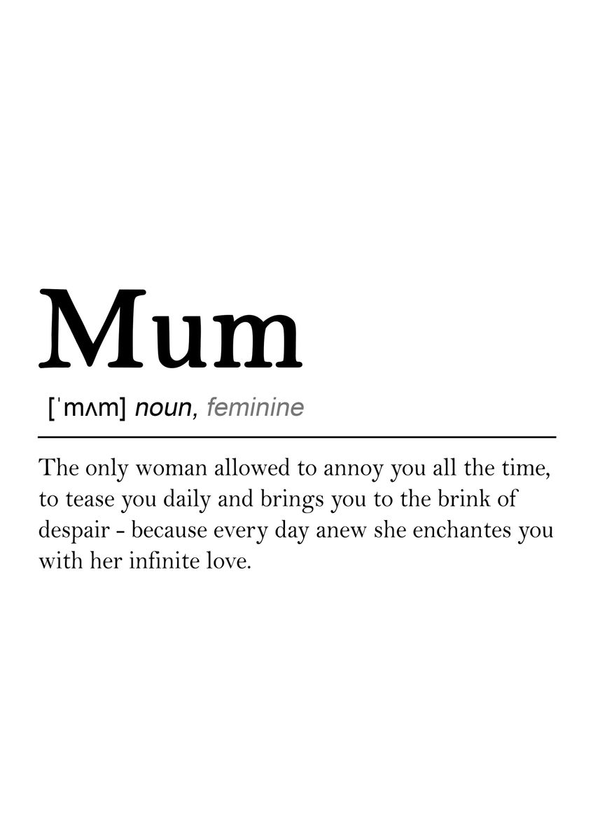 'Mum' Poster, picture, metal print, paint by Jos Petz | Displate