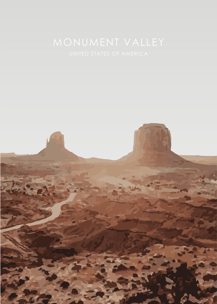 'Monument Valley Poster' Poster, picture, metal print, paint by aio ...
