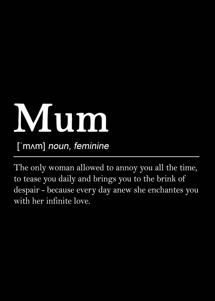 'Mum' Poster, picture, metal print, paint by Jos Petz | Displate